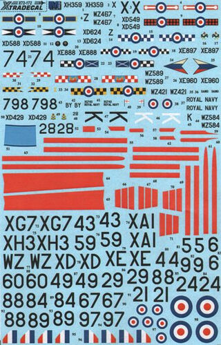 Xtradecal 72172 de Havilland Vampire T.11 UK Part 1 (14 schemes)