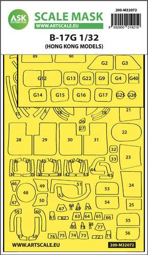 Art Scale Kit M32072 B-17G Express Fit Mask For HK Model