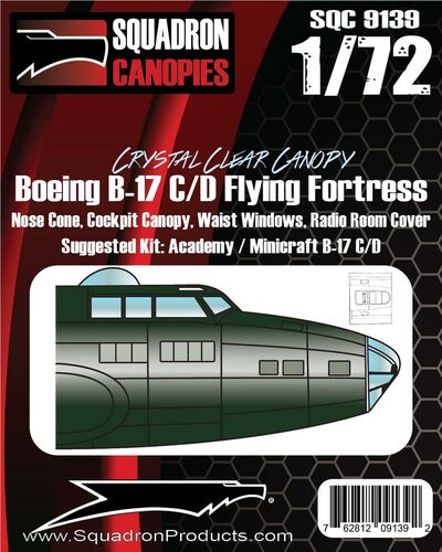 Squadron Canopies 9139 Boeing B-17 C/D Flying Fortress Canopy (designed to be used with Academy kits)