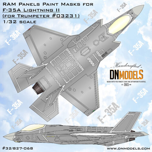 DN Models 32-827-068 RAM Panels Paint Masks For F-35A Lightning II (For Trumpeter 03231)