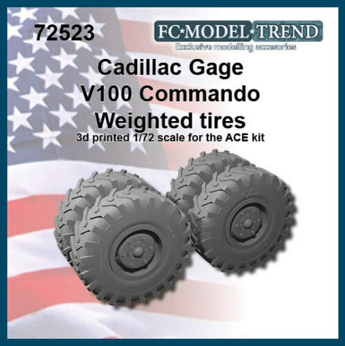 FC ModelTrend 72523 Cadillac Gage V100 Commando Weighted Tires (For ACE)