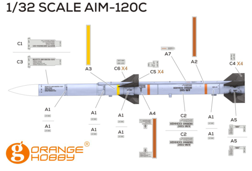 Orange Hobby A32-054-198 AIM-120C AMRAAM 4pic
