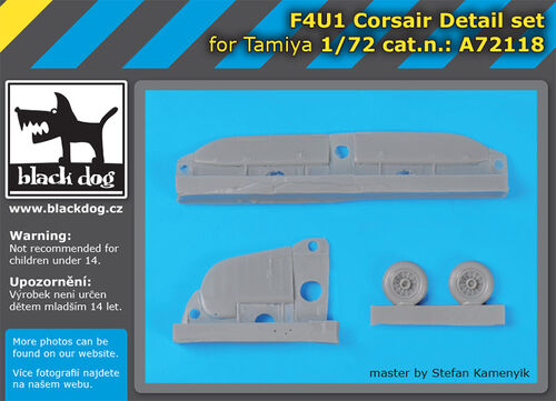 Black Dog A72118 F4U1 Corsair detail set for Tamiya