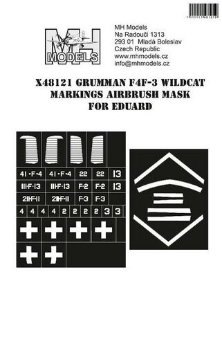 MH Models X48121 Grumman F4F-3 Wildcat Markings airbrush mask for Eduard
