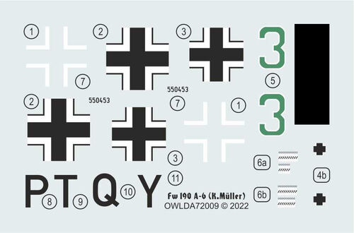 Owl Models DA72009 Fw 190 A-6, Green 3, Friedrich - Karl Muller