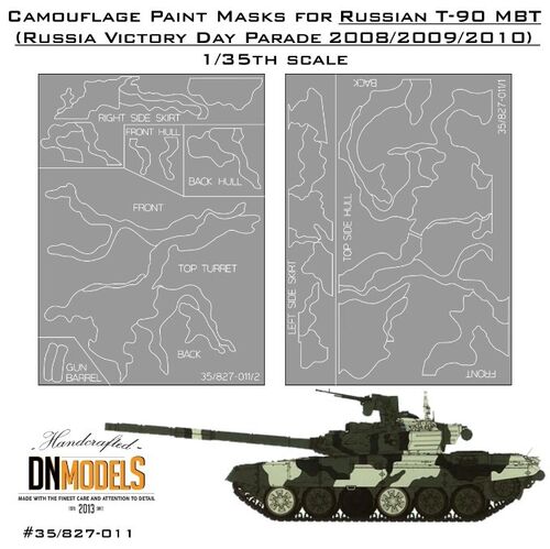 DN Models 35-827-011 Camouflage Paint Masks For Russian T-90A MBT Victory Day Parade