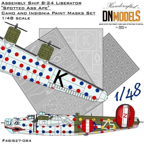 DN Models 48-827-084 Assembly Ship B-24 Liberator Spotted Ass Ape Camo And Insignia Paint Mask Set