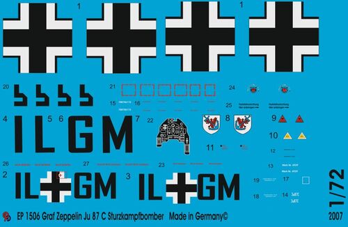 Peddinghaus-Decals 1506 Graf Zeppelin Ju 87 C Dive Bombers