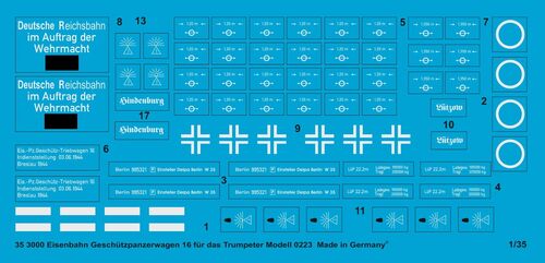 Peddinghaus-Decals 3000 German Armored Train Panzertriebwagen Nr. 16