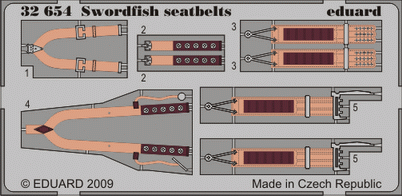 Eduard 32654 Swordfish seatbelts TRUMPETER