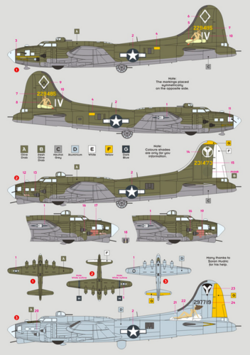 DKdecals 48037 B-17F/G Flying Fortress 15th AF
