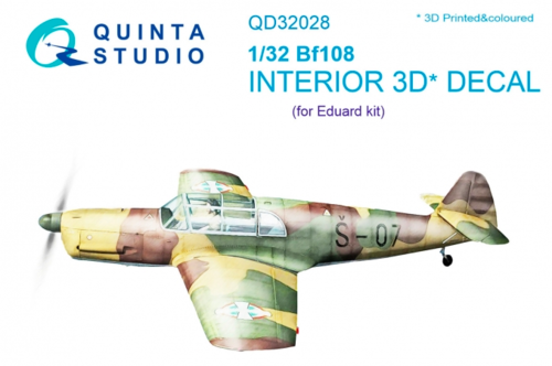 Quinta Studio QD32028 Bf 108 3D-Printed and coloured Interior on decal paper