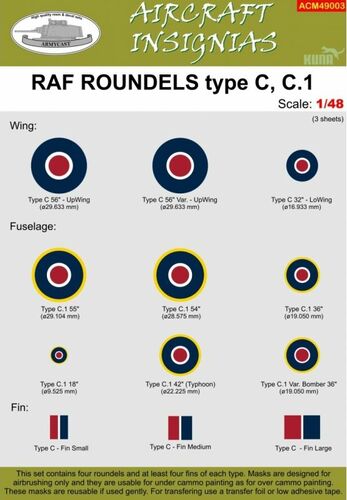 Armycast ACM49003 RAF Roundels Type C, C.1