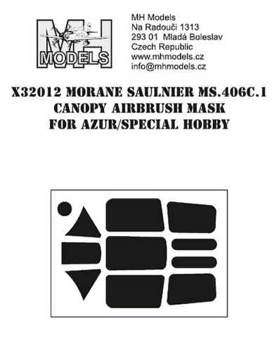 MH Models X32012 MS.406C.1 Canopy airbrush mask