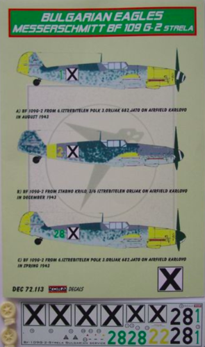 Kora Models Dec72113 Bf 109G-2 Bulgaria