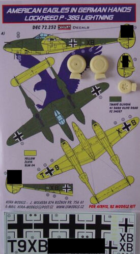 Kora Models Dec72252 Lockheed P-38G Lightning Luftwaffe