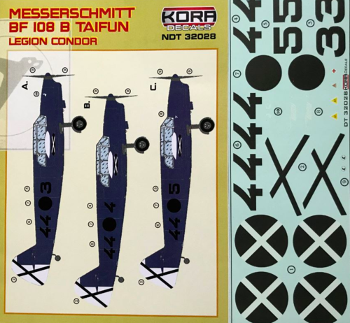 Kora Models NDT32028 Messerschmitt Bf 108B Taifun Legion Condor