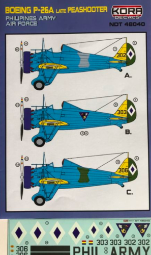 Kora Models NDT48040 Boeing P-26A Peashooter Philippines AF