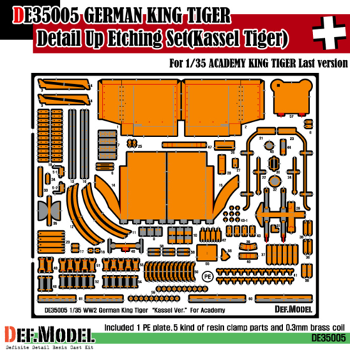 DEF Model DE35005 King tiger Kassel ver. PE Set (for Academy 1/35)