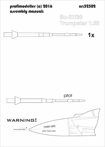 Profimodeller 32302P Pitot Su-27/30 for Trumpeter kit