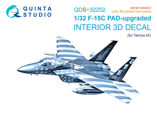 Quinta Studio QDS+32252 McDonnell Douglas F-15 C PAD-upgraded - 3D-Printed & Coloured Interior on Decal Paper with 3D-Printed Resin Parts (for Tamiya Kits / Small Version)
