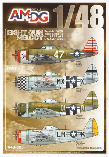 AMDG Decals A48005 Republic P-47D Thunderbolt of USAAF Units 1939-1945