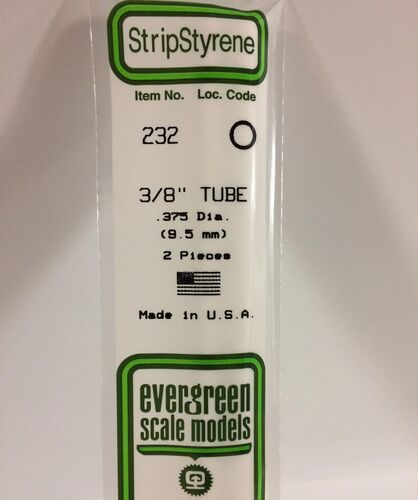 Evergreen 00232 Polystyrene Tubes 9,50 mm (35 cm) (1 pcs)