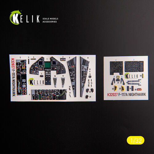 KELIK K32027 F-117A - Type 1 Interior 3D Decals For Trumpeter Kit