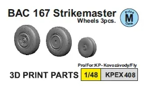 Kovozavody Prostejov KPEX408 BAC 167 Strikemaster (3D Wheels For FLY) (3pcs)
