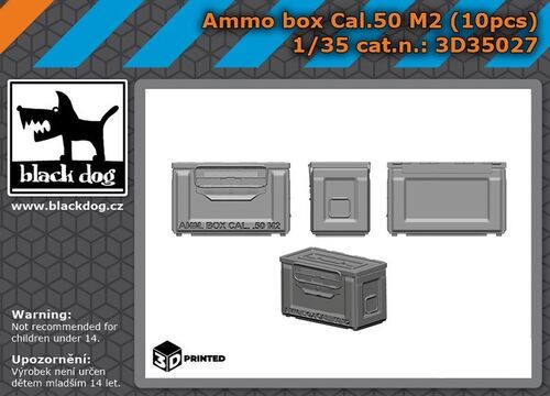 Black Dog 3D35027 Ammo box Cal.50 M2 (10 pcs / 3D-Printed)