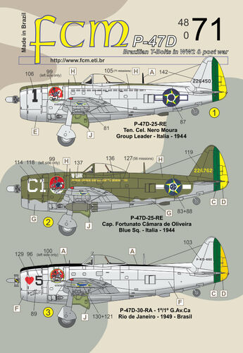 FCM 48071 Republic P-47 D Thunderbolt - Brazil WWII & Post War (Double Set)