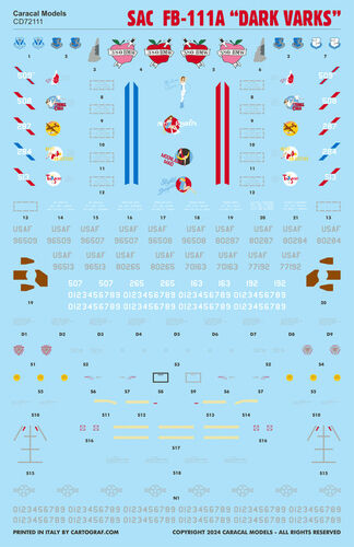 Caracal Models 72111 General Dynamics FB-111 A "Dark Varks" Decals