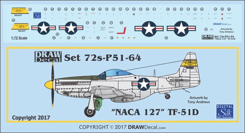 Draw Decal 72-P51-64 North American TF-51 D - "NACA 127" Gathering of Mustangs and Legends
