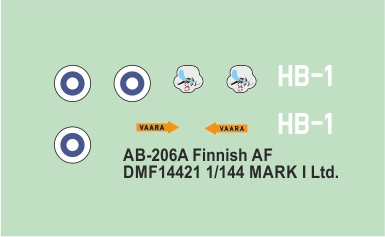 Mark I Decals DMF14412 Augusta Bell AB-206 A in Finnish Air Force