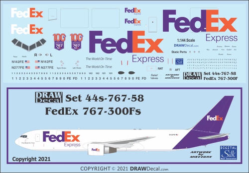 Draw Decal 44-767-58 Boeing 767-300F - FedEx
