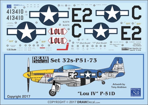 Draw Decal 32-P51-73 North American P-51 D - "Lou IV" Gathering of Mustangs and Legends (1999)