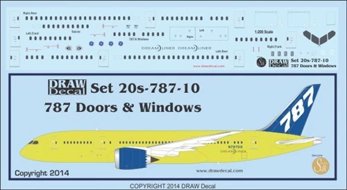 Draw Decal 20-787-10 Boeing 787 Dreamliner - Doors and Windows