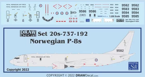 Draw Decal 20-737-192 Boeing P-8 Poseidons - Royal Norwegian Air Force