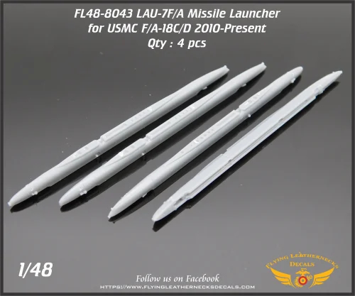 Flying Leathernecks 48-8043 LAU-7F/A Missile Launcher for USMC F/A-18C/D (2010-Present) - 3D-Printed, 4 pcs