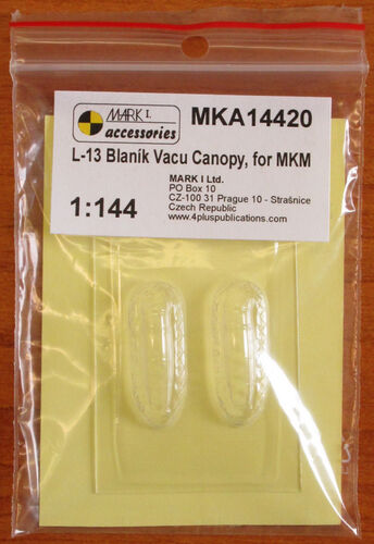 Mark I Models A14420 Let L-13/TZ-13 Blanik Vacu Canopy - 2 pcs (for Mark I Models kits)