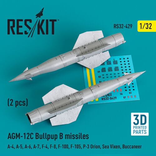 DISCONTINUED RES/KIT 32-0429 AGM-12C Bullpup B Missiles (2 pcs) (A-4, A-5, A-6, A-7, F-4, F-8, F-100, F-105, P-3 Orion, Sea Vixen, Buccaneer)