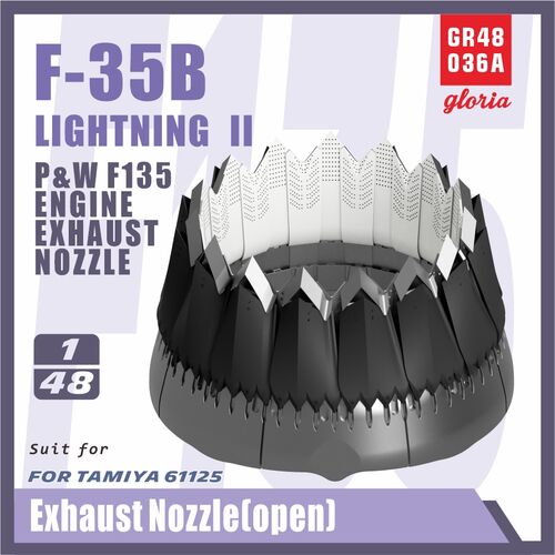 Gloria Model GR48036A F-35B Lightning II P&W F135 Engine Exhaust Nozzle (Open) (For Tamiya 61125)
