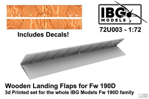 IBG 72U003 Wooden Landing Flaps For Fw 190D - 3D Printed Set For The Whole IBG Models Fw 190D Family