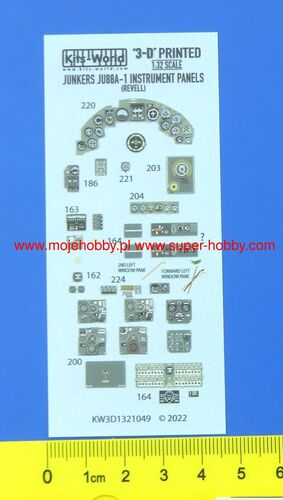 Kits World 3D1321049 Junkers Ju-88 A-1 Full colour Instrument Panel (for Revell kits)