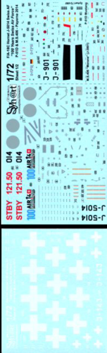 Syhart Decal 72-080 F/A-18C Hornet + M.S.406 + P-51 "100 years Swiss AF" 1914-2014