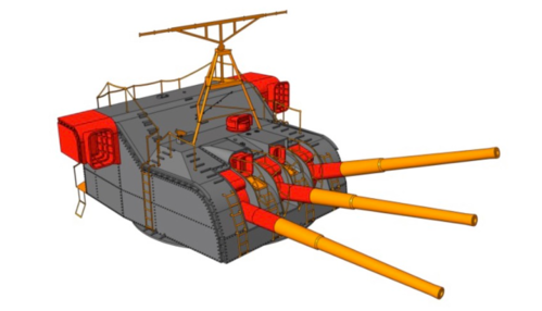 L'Arsenal 2.0 AC20006 Yamato 155mm turret x2