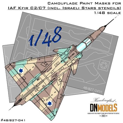 DN Models 48-827-041 IAI Kfir C2/C7 Camouflage Paint Masks And Israeli Stars Stencils