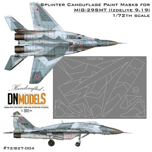 DN Models 72-827-004 Splinter Camouflage Paint Masks For MiG-29SMT (9-19)