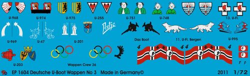 Peddinghaus-Decals 1604 German Submarines Conning Tower Markings No. 3