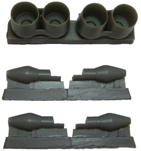 Bra.Z Models BZ4077 Tupolev Tu-144D Kolesov RD36-51A Engine Exhaust Nozzles